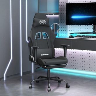 vidaXL Gaming-Stuhl mit Fu&szlig;st&uuml;tze Schwarz Stoff vidaXL