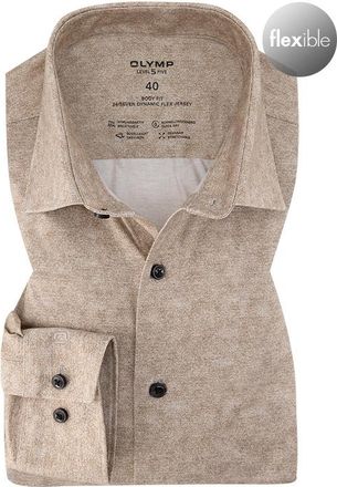 Olymp Herren Hemd braun meliert