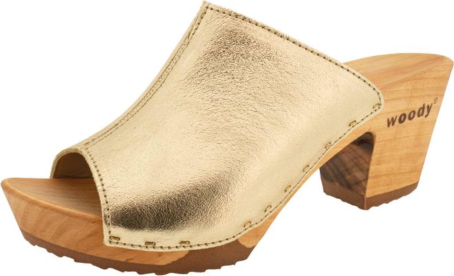 Woody Damen Elly Clog Pantolette, Gold, Größe 38 ab 186,56 € - auf Stylight