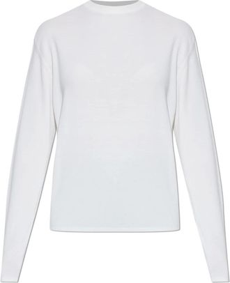 Jacquemus Femme, Pulls, Blanc, Taille: 38 FR Pull en laine &agrave; col ras du cou