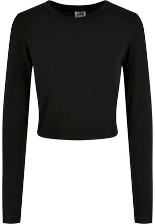Urban Classics Damen T-Shirt Ladies Organic Cropped Longsleeve Black L