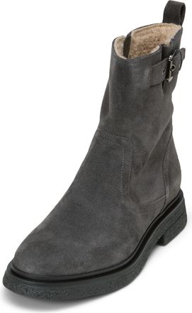 Marc O'Polo Stiefel MARC OPOLO mit flauschigem Warmfutter, Damen, Gr. 37, grau (schwarz graphite), Obermaterial: 100% Leder (Rind), unifarben, Schuhe, Topseller
