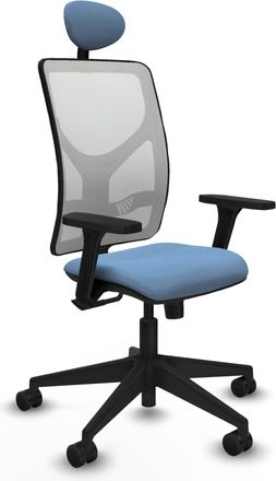 Piqueras y Crespo Schreibtischstuhl f&uuml;r Telearbeit, mit 3D-Armlehnen, h&ouml;henverstellbarer Lendenwirbelst&uuml;tze und festem Kopfteil, ausgestattet mit 3 Positionen, Wei&szlig; / H