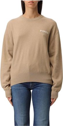 Pinko Pinko, Femme, Pulls, Brun, Taille: 42 FR Fine Knit Sweater