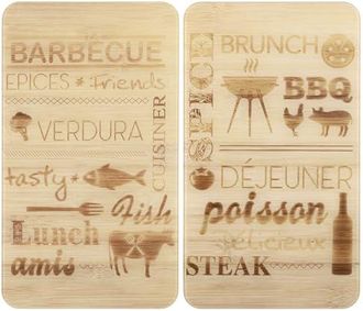 Maximex WENKO Abdeckplatten Universal Mod. Barbecue 2er Set Herdabdeckung f&uuml;r alle Herdarten aus geh&auml;rtetem Glas ideal zum Schutz Ma&szlig;e 30 x 52 cm Mehrfarbig