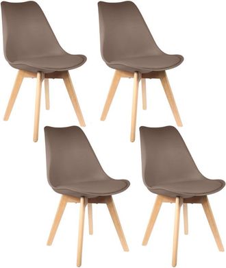 The Home Deco Factory Chaise scandinave avec assise rembourr&eacute;e (Lot de 2)