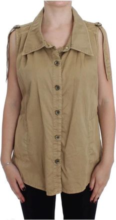 Plein Sud Femme, Tops, Beige, Taille: 38 FR Chemise Blouse Sans Manches