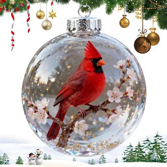 Generic 2026 Wildlife Wonders Collection Crystal Glass Ornament - Christmas Ball Ornaments 3D Animal Xmas Tree Decoration Christmas Ornaments Hanging Balls fo