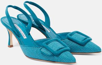 Manolo Blahnik Slingback-Pumps Maysli 70 aus Raffiabast