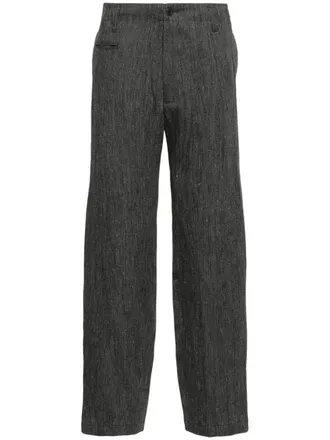 Yohji Yamamoto pantalon fusel&eacute; en lin - Gris