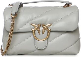 Pinko Pinko, Femme, Sacs, Gris, Taille: ONE Size Love Puff Shoulder Bag