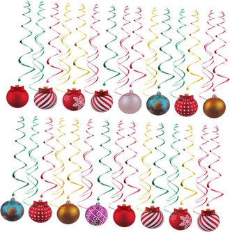 Cabilock 30 St&uuml;ck Weihnachtskugel Spiral Ornament Weihnachtsschmuck Weihnachtskugel Spiral Anh&auml;nger Weihnachtsbaum H&auml;ngeornament Weihnachtsdekoration Weihnacht
