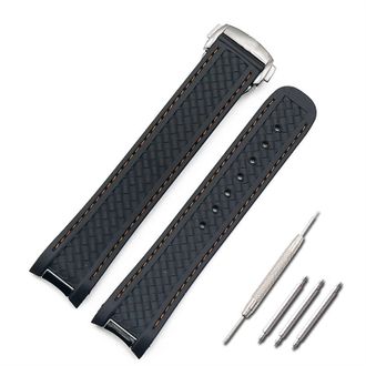 Generic F&uuml;r Hippocampus 300 AT150 8900 Meter Marine Rubber Butterfly Buckle Uhrenarmband 20 mm Silikonarmband