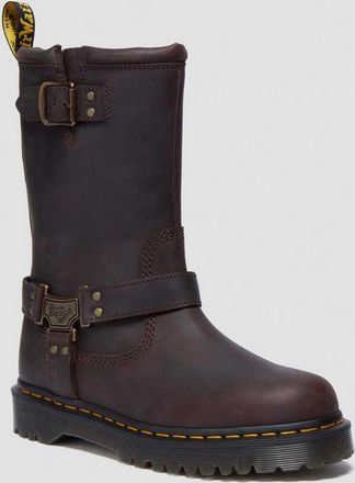 Dr. Martens Anistone Hohe Leder Biker Stiefel in Braun, Größe: 36