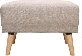 Miliboo Miliboo - Pouf repose-pieds scandinave en tissu beige et bois clair ulla