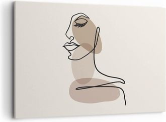 Arttor Wandbilder Dekoration Wohnzimmer Linie Kunst Boho Bilder auf Leinwand 120x80cm Leinwandbild Schlafzimmer K&uuml;che Deko Wand Kunstdruck Art Gro&szlig; XXL Wandd