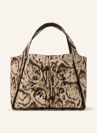 Stella McCartney Shopper Logo Cloud Leopard Large Mit Pouch braun