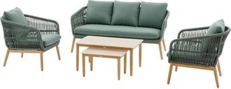 Hesperide Gartenm&ouml;bel Orissa olivgr&uuml;n 5-Sitzer aus Polyester und Stahl - Hesp&eacute;ride