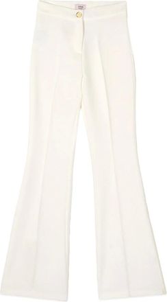 Oltre Femme, Pantalons, Blanc, Taille: 48 FR Pantalon &Eacute;vas&eacute; Taille Haute