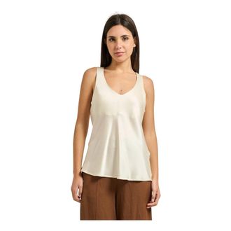 Manila Grace Femme, Tops, Blanc, Taille: 44 FR Top &agrave; Encolure Large