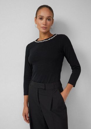 s.Oliver Langarmshirt T-Shirt Shirt mit 3/4-&Auml;rmeln und Schmucksteinen