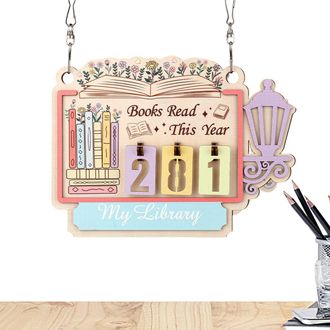 Generic Leseliste Tracker | Holz Bibliothek Dekoration B&uuml;cherregal Zubeh&ouml;r | Buch Lesen Diesen Jahr Teller - Ideal F&uuml;r Leser Und B&uuml;cherw&uuml;rmer Als B&uuml;cherregal 