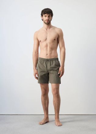 Mango Maillot de bain essentiel cordon kaki - Homme - XL - MANGO MAN