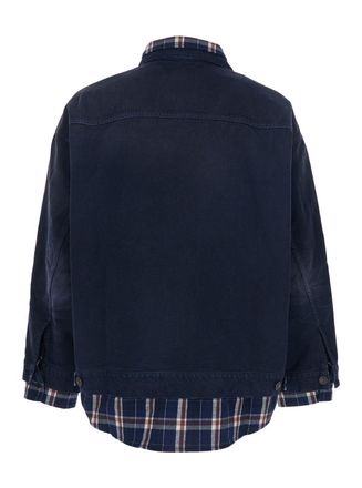 Balenciaga Mens Jacket Double-Layer Blue Cotton Coat