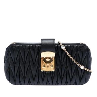 Miu Miu Sac bandouli&egrave;re en cuir Nappa Pre-owned - Femme - Pre-owned - Noir - Taille: ONE Size