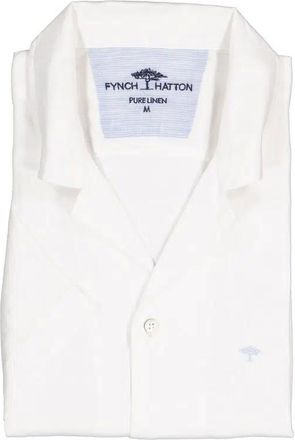 Fynch-Hatton Fynch-Hatton Herren Kurzarmhemd wei&szlig; Leinen