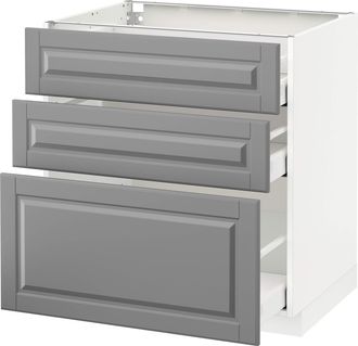IKEA METOD/MAXIMERA Unterschrank mit 3 Schubladen, 80x60 cm, Weiß/Bodbyn Grau