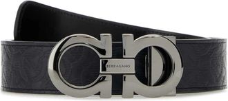 Ferragamo Homme, Accessoires, Bleu, Taille: 95 CM Gancio Reversible Leather Belt
