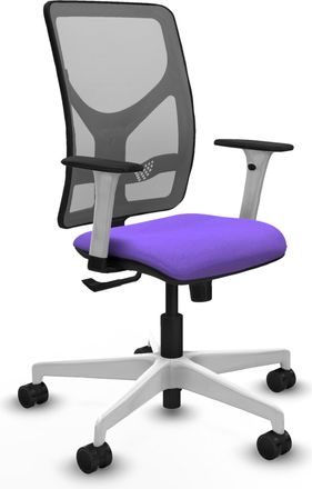 Piqueras y Crespo Schreibtischstuhl f&uuml;r Telearbeit, mit wei&szlig;en und schwarzen Armlehnen, h&ouml;henverstellbare Lendenwirbelst&uuml;tze, 3 Positionen, Grau/Lila