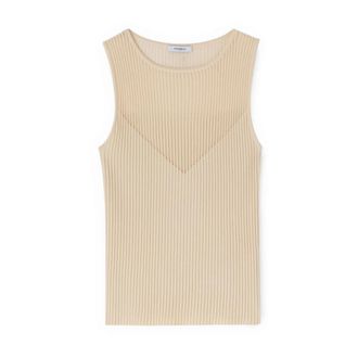 Motivi Feiner Rippstrick-Pullover mit transparentem Dekollet&eacute; - - Tops - Damen - Wei&szlig; - L
