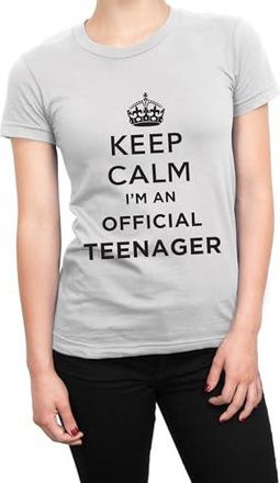 Generic T-shirt &laquo; Keep Calm Im an Official Teenager &raquo;, blanc, M
