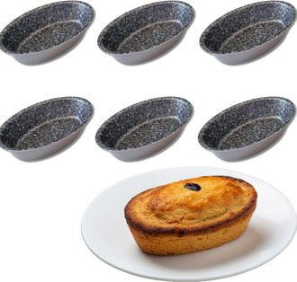 Sunrise Backformen für Leccesi Pasticciotto Leccese Backform aus Aluminium mit Antihaftbeschichtung in Steinoptik 100% Made in Italy Größe 10,5 x 7 cm (6)