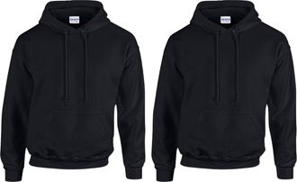 Gildan 2er Herren Kapuzenpullover Heavy Blend Set Hoodie Sweat M L XL 2XL 3XL 4XL 5XL in verschiedenen Farbsets & HLKauf-Block & HLKauf-Block (2X Schwarz & 1