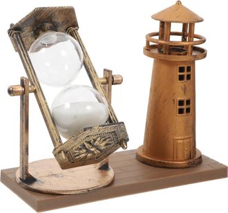 SOLUSTRE Delikate Sanduhr Vintage Sandtimer mit Stabilem Kunststoffsockel und Antikem Kupferdesign Dekorativer Sanduhren Timer für Haus Büro Schreibtisch Kreat