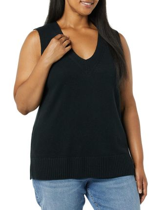 Amazon Essentials Damen Ultraweicher Pullunder, Schwarz, XS