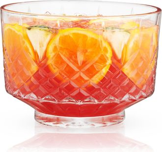 Viski 11019 Admiral Crystal Bowle aus Glas im Vintage-Stil, für Partys, Serviergeschirr für Cocktails, spülmaschinenfest, 2,5 Liter, 1 Stück, transparent