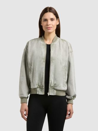 Khujo Jeansjacke KHUJO CLARA, Damen, Gr. XXL, seagr&uuml;n, 100% Baumwolle, regular fit h&uuml;ftlang, eingesetzt angesetztes B&uuml;ndchen, Jacken Jeansjacke