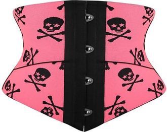 Generic Shapewear Corset gothique &agrave; lacets pour femme Rouge, rose vif, XXL