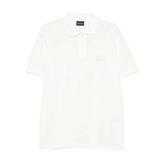 Emporio Armani Homme, Tops, Blanc, Taille: 2XL Polo Brod&eacute;e Logo