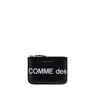 Comme Des Gar&ccedil;ons Leder M&uuml;nzbeutel mit Logoaufdruck - - Bags - Herren - Schwarzk - ONE SIZE