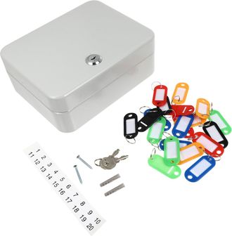 Soimiss Schlüsselkasten Wandmontage Schlüssel Slots Stahl Sicherheitsbox Abschließbar Praktischer Schlüssel Organizer für Büro und Zuhause Langlebig Robust