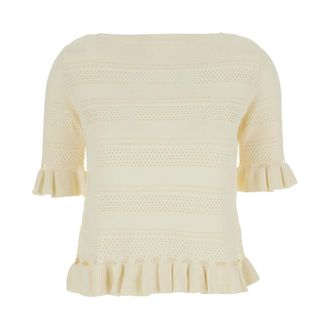 Twinset Femme, Pulls, Blanc, Taille: 42 FR Pulls &agrave; col rond