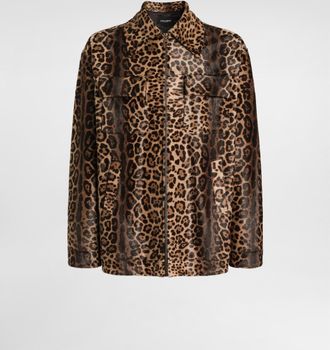 Dolce & Gabbana Leopard-print Pony Shirt-style Jacket - Mann M&auml;ntel Und Jacken Mehrfarbig 48