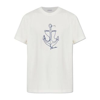 Moncler T-Shirt mit Stickmuster - - Tops - Herren - Beige - L