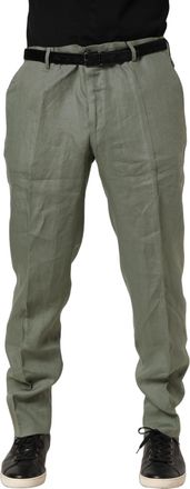 Dolce & Gabbana Linen Tapered Trousers - Gray