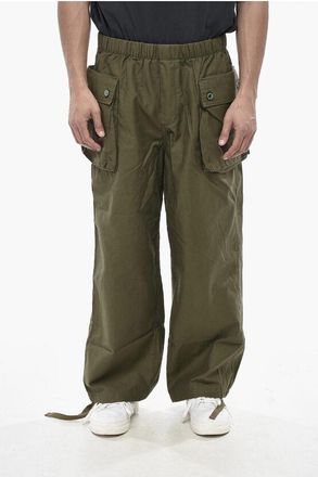 Brain Dead Wide-Leg Cargo Pants JUNGLE with Elastic Waist size L